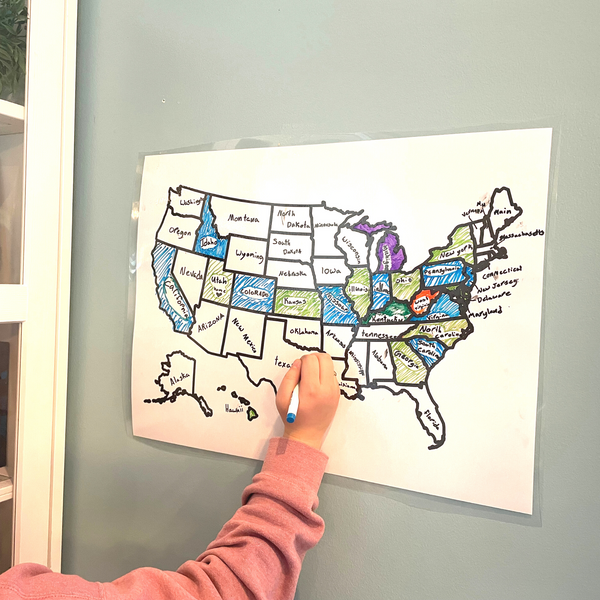 Dry Erase Maps – World & USA States Map Set – Shop My Homeschool Village